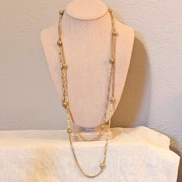 Monet | Jewelry | Vintage Signed Monet Long Etched Gold Tone Bar And ...